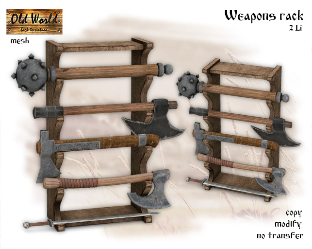 Second Life Marketplace - Medieval weapons rack v3 - Old World