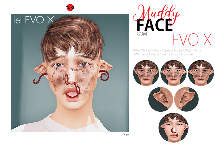 Second Life Marketplace - ::TOKI:: Muddy Face ::lel Evo X BOM::