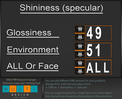 Second Life Marketplace - [MD] PBR Texture Changer And Shininess ...