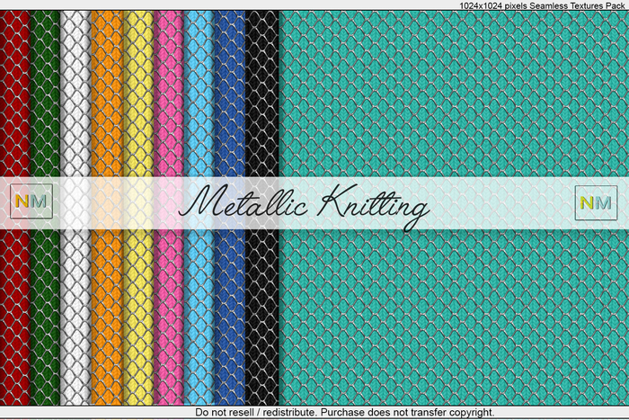 Second Life Marketplace - Metallic Knitting Patterns Kit 10 Seamless ...
