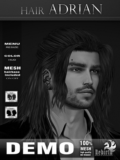 Second Life Marketplace - [//REBIRTH/]-Hair Adrian-DEMO