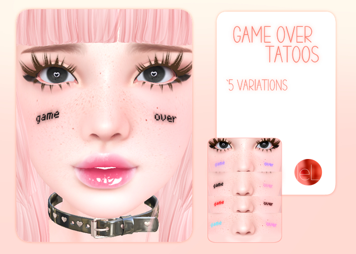Second Life Marketplace - ~Peashe~ Game over face tattoo! BOM