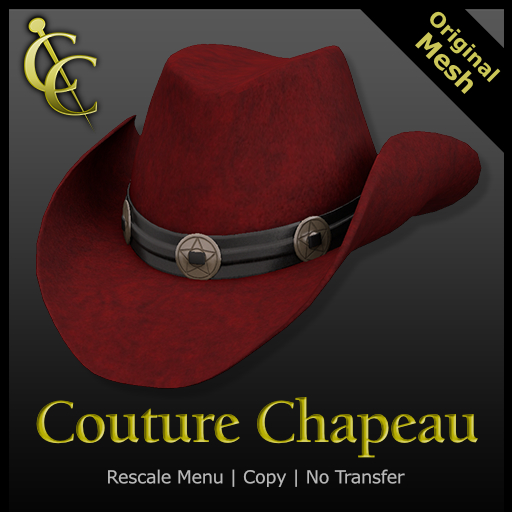 Second Life Marketplace - CC Reno Cowboy Hat: Felt {Red}