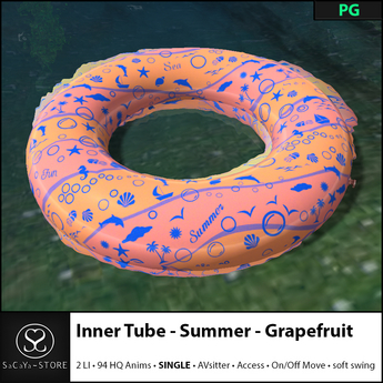 Second Life Marketplace - SaCaYa - Inner Tube - Summer - Grapefruit (PG)