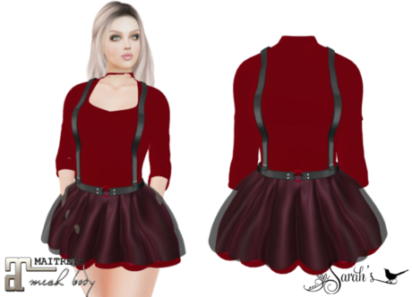 Second Life Marketplace - Maitreya Ursula Punk Mini Dress Red