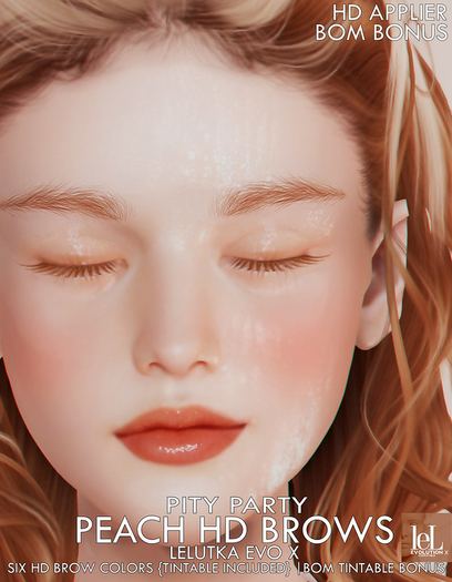 Second Life Marketplace - [ Pity Party ] Peach HD Brows lel evo X ...