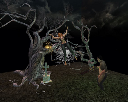 Second Life Marketplace - HALLOWEEN TRAP SPIDERWEB SCENE ANIMATED