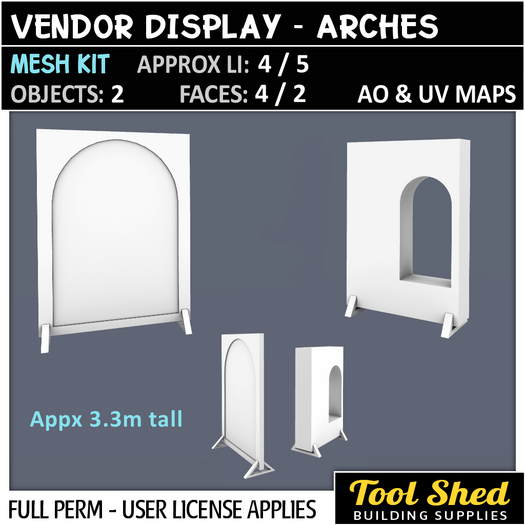 Second Life Marketplace - Tool Shed - Vendor Display - Arches Mesh Kit ...