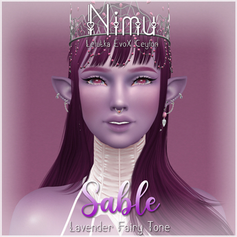 Second Life Marketplace - NIMU - Sable skin - Lavender Fairy Tone