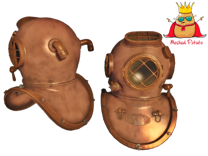 Second Life Marketplace - Meshed Potato - Old Diving Helmet - Full Perm ...