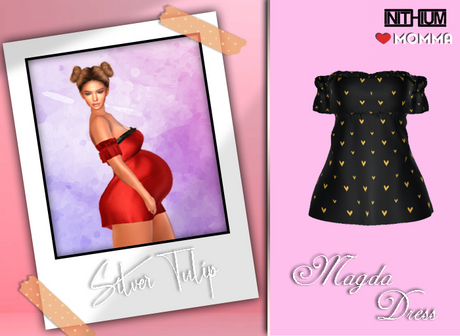 Second Life Marketplace - Silver Tulip- Golden Heart Magda Dress ...