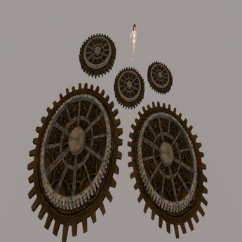 Second Life Marketplace - MC Steampunk 2 Gear Spin Rustic 5 Sizes