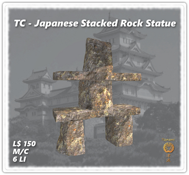 Second Life Marketplace - Japanese Stacked Rock Statue