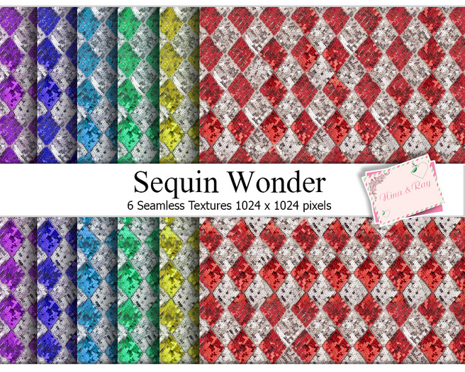 Second Life Marketplace - Sequin Wonder Fabrics - 6 Textures Seamless ...
