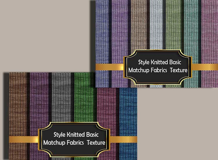 Second Life Marketplace - Fat Pack Style Knitted Basic Matchup Fabrics ...