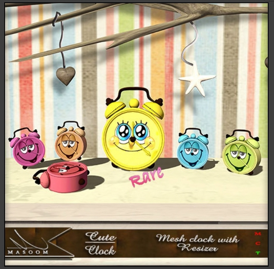 Second Life Marketplace - [[ Masoom ]] cute clock gacha pink box