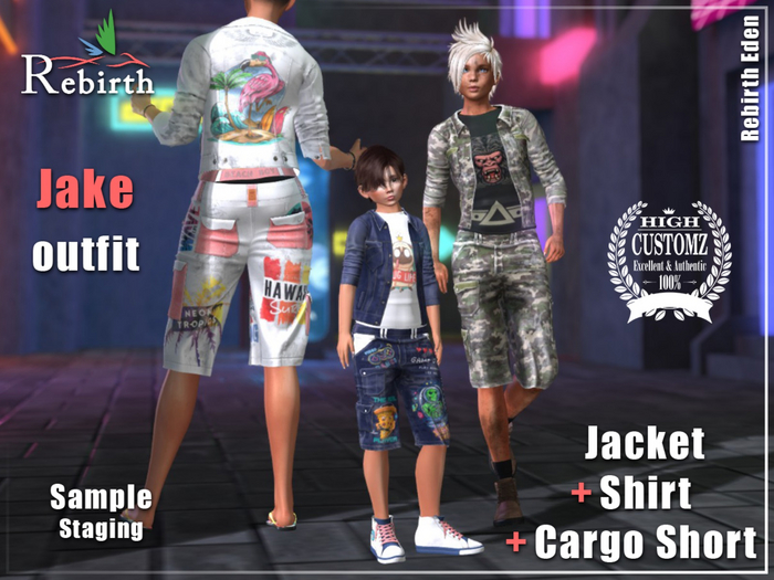 Second Life Marketplace - Jake outfit for REBIRTH Eden body - MEGA FATPACK