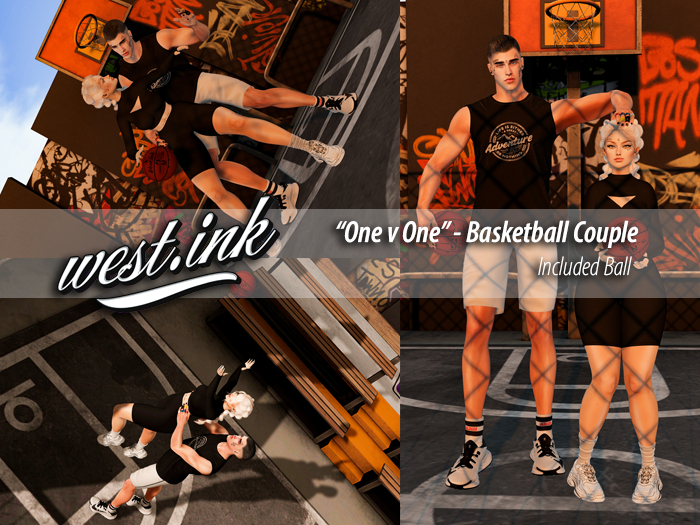 Second Life Marketplace - !west.ink - One v One Basketball Couple Pose