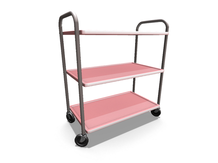 Second Life Marketplace - floorplan. storage cart / pink