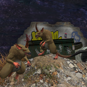Second Life Marketplace - Wandering Animated Horned Rat Scene