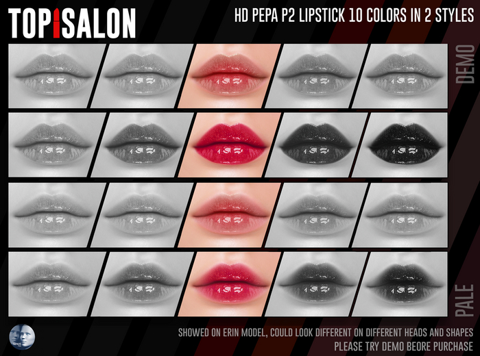 Second Life Marketplace - TOP1SALON - HD PEPA P2 LIPSTICK (Genus) DEMO