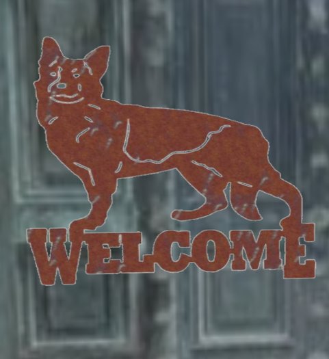 Second Life Marketplace - welcome sign metal wolf