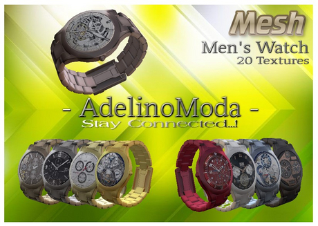 Second Life Marketplace - -AdelinoModa- Mesh Men Watch 20 Textures