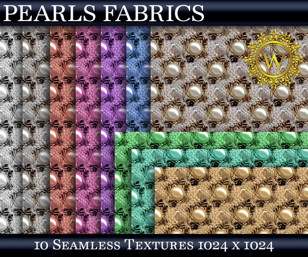 Second Life Marketplace - Pearls Fabrics 10 Seamless Textures - WonderWall