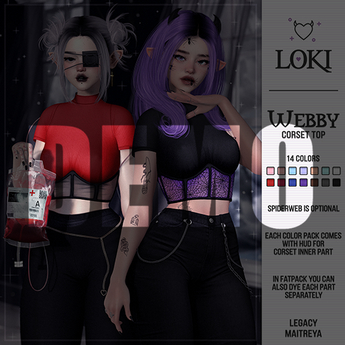 Second Life Marketplace - Loki - Webby Corset Top - DEMO