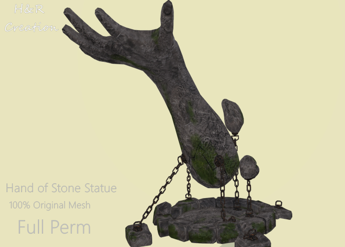 Second Life Marketplace - H&R Hand of Stone Statue FULL PERM Pack (wear)