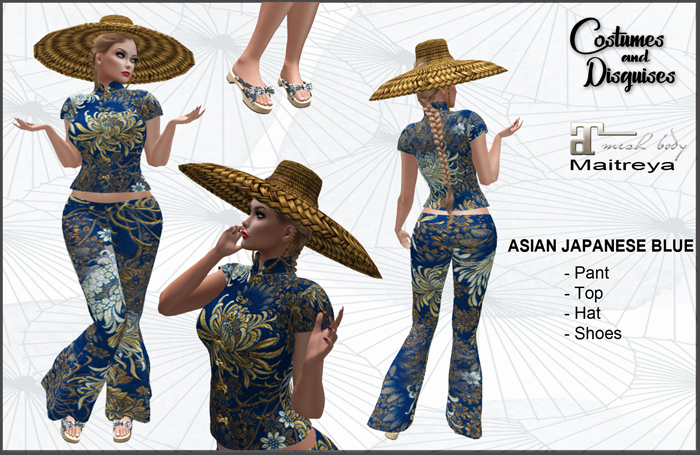 Second Life Marketplace - COSTUME MAITREYA ASIAN JAPANESE BLUE