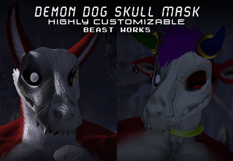 Second Life Marketplace - [Beast Works] Demon Dog Skull Mask