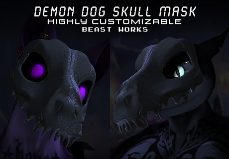 Second Life Marketplace - [Beast Works] Demon Dog Skull Mask
