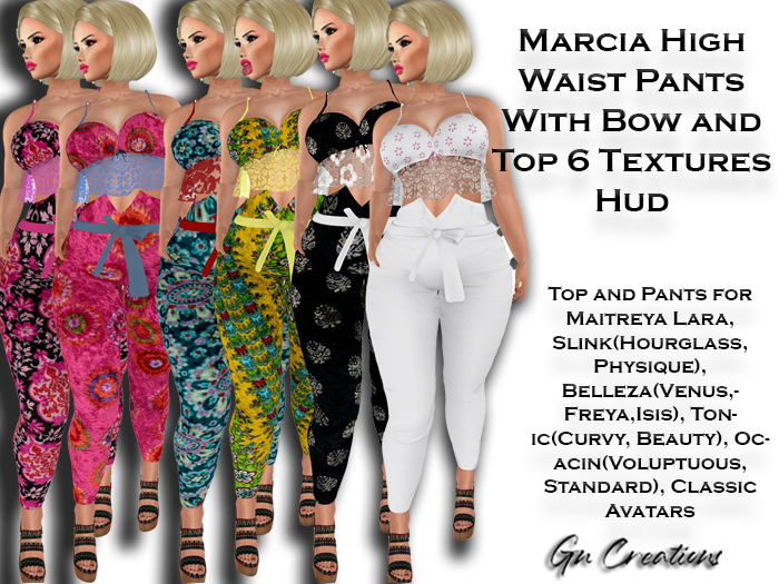 Second Life Marketplace - Marcia High Waist Pants With Bow and Top 6 ...