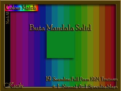 Second Life Marketplace - Buta Mandala Solids Seamless Texture Set