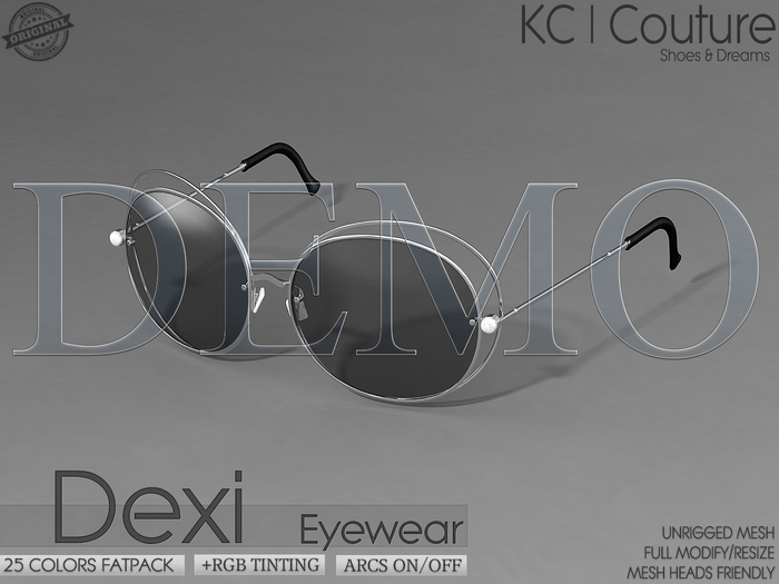 Second Life Marketplace - *DEMO* -KC- DEXI EYEWEAR / 25 COLORS FATPACK