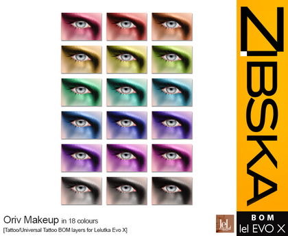 Second Life Marketplace - Zibska EVO X ~ Oriv Makeup in 18 colors with ...