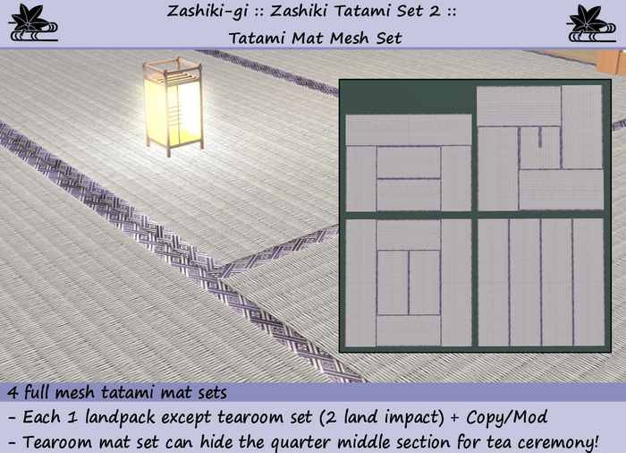 Second Life Marketplace - Zashiki-gi Box :: Zashiki Tatami Mat Set 2