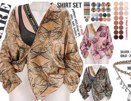 Second Life Marketplace - `M.BIRDIE / Lottie look. SHIRT SET RARE