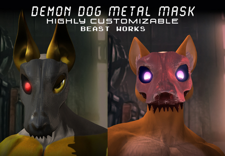 Second Life Marketplace - [Beast Works] Demon Dog Metal Mask