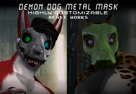 Second Life Marketplace - [Beast Works] Demon Dog Metal Mask