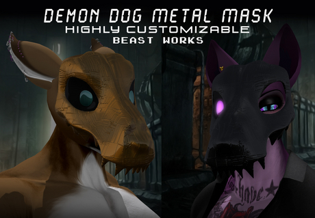 Second Life Marketplace - [Beast Works] Demon Dog Metal Mask