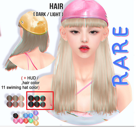 Second Life Marketplace - `M.BIRDIE / wimi look.Hair-Dark RARE