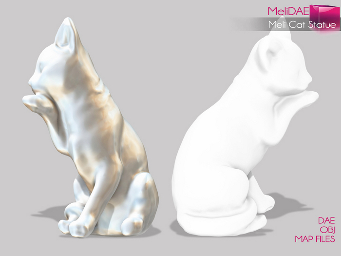 Second Life Marketplace - Dae, Obj, FBX, And Texture Files Cat Statue