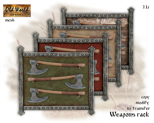 Second Life Marketplace - Weapons rack - viking axe - Old World ...