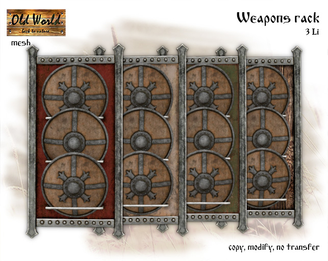 Second Life Marketplace - Weapons rack - viking shield - Old World ...
