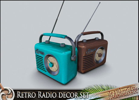 Second Life Marketplace - HeadHunter's Island - Retro Radio decor set ...