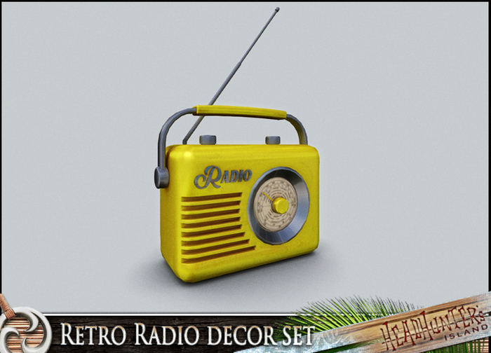 Second Life Marketplace - HeadHunter's Island - Retro Radio decor set ...