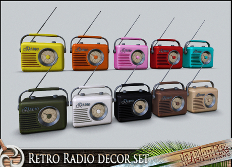 Second Life Marketplace - HeadHunter's Island - Retro Radio decor set ...