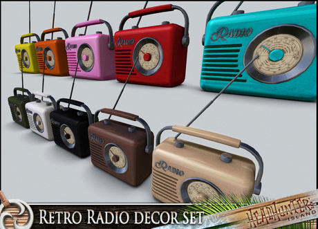 Second Life Marketplace - HeadHunter's Island - Retro Radio decor set ...